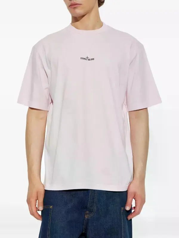 Stone Island Logo-print Cotton T-shirt - Pink