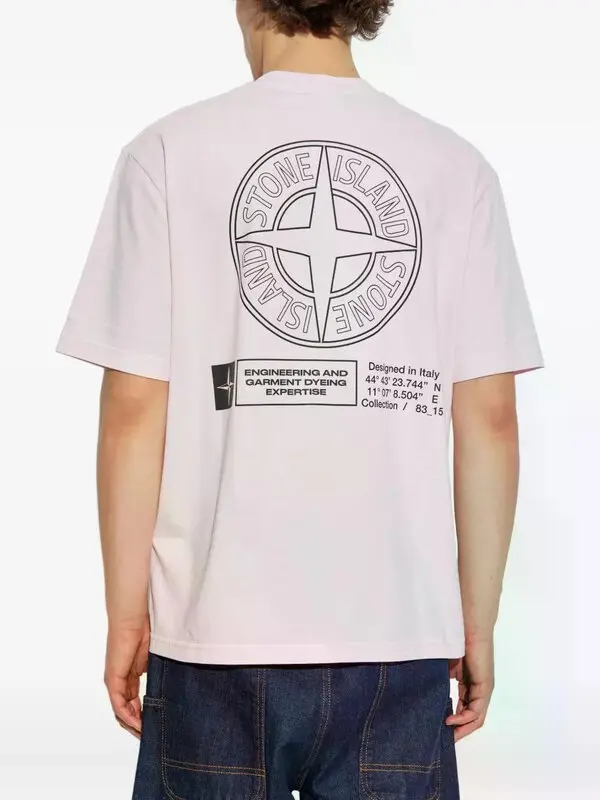 Stone Island Logo-print Cotton T-shirt - Pink