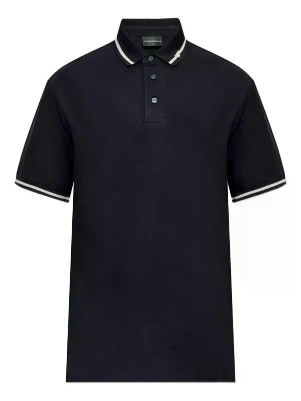 Emporio Armani Contrast-trim Polo Shirt - Blue