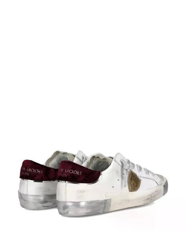 Philippe Model Distressed Leather Low-top Sneakers - White