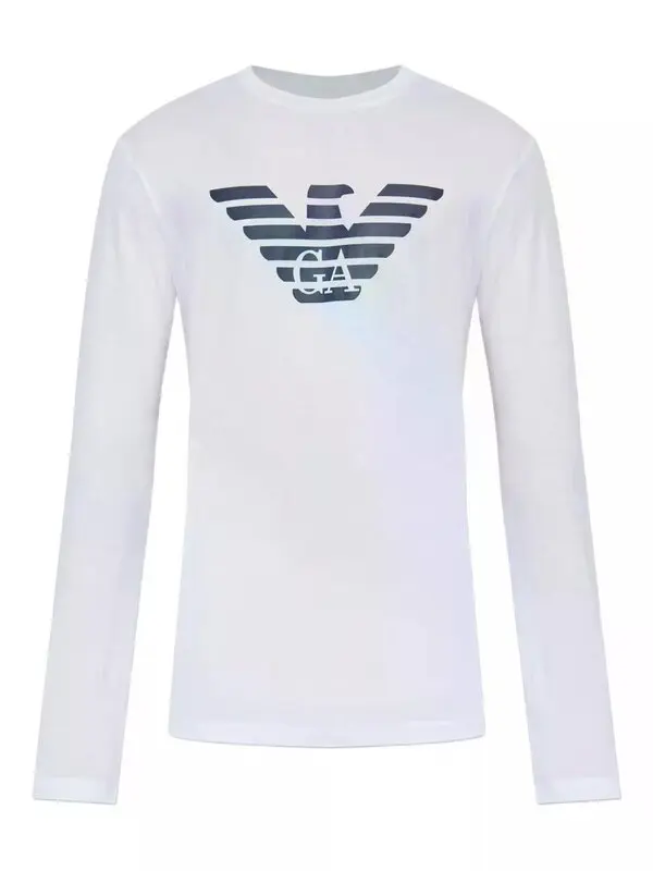 Emporio Armani Logo-print Long-sleeve T-shirt - White