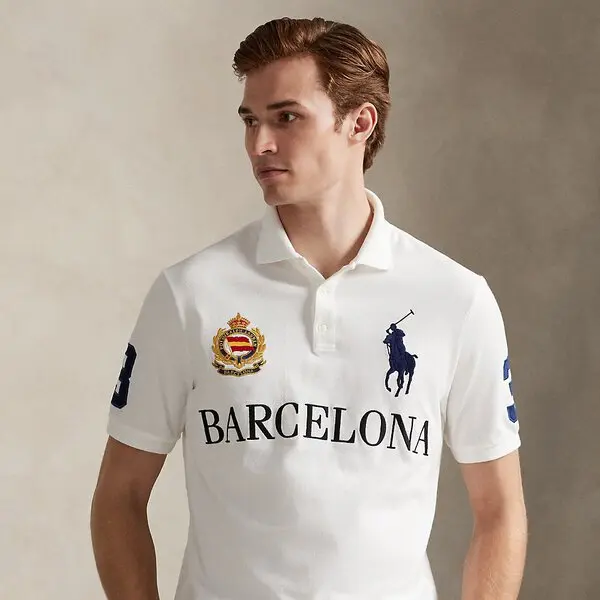 Ralph Lauren Classic Fit Barcelona Mesh Polo Shirt In White - 35