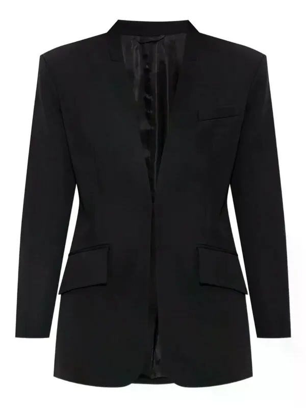Attico Padded-shoulder Wool Blazer