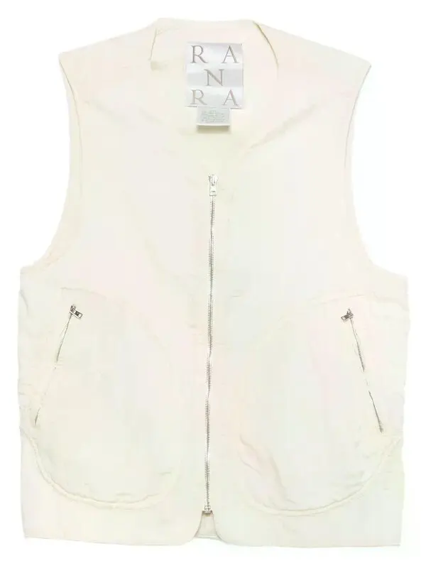 RANRA Zip-fastening Pocket Vest - Neutrals