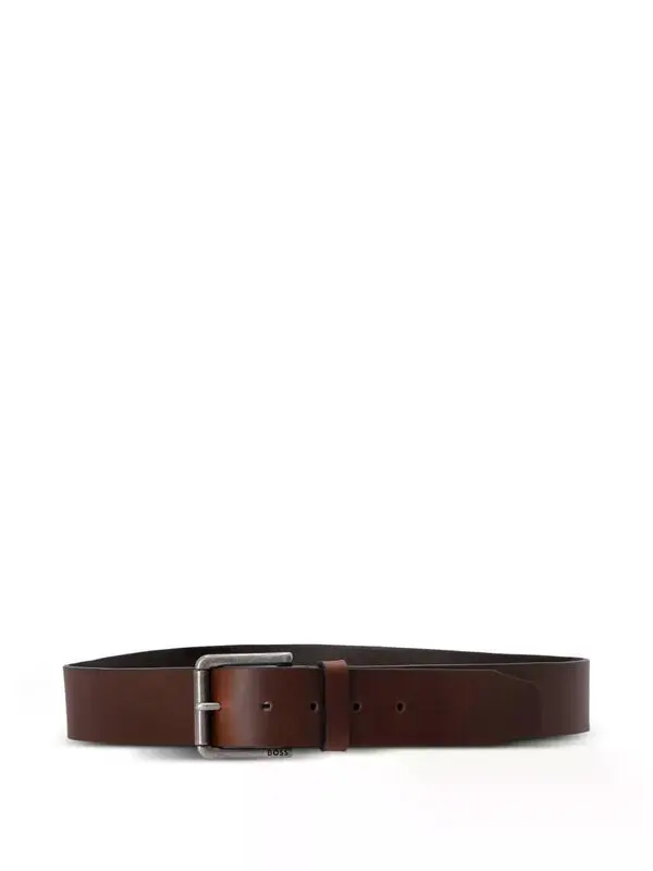 BOSS Leather Belt With Buckle - Brown