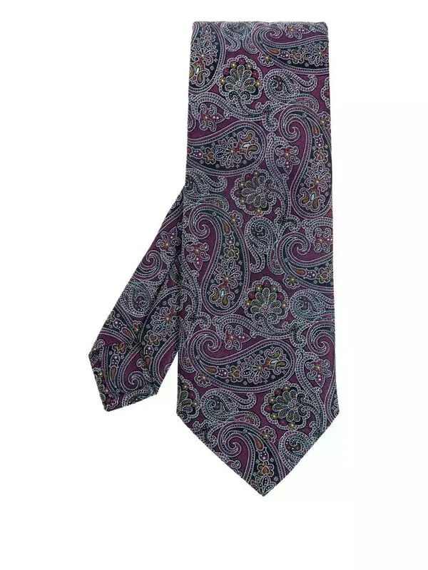 Etro Paisley-print Silk Neck Tie - Purple