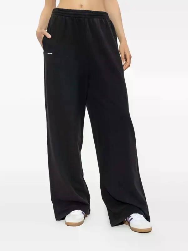 PANGAIA Elasticated Wide-leg Trousers - Black