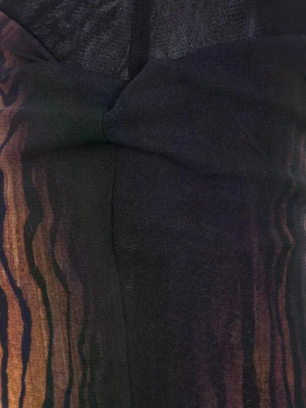JEAN PAUL GAULTIER Wood-print Draped Skirt - Brown