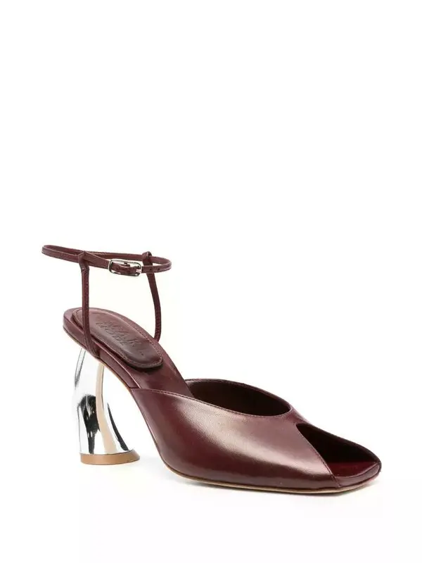 A.W.A.K.E. Mode 85mm Giustine Metallic-heel Peep-toe Pumps