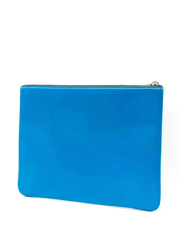 Comme Des Garçons Logo-print Clutch - Blue