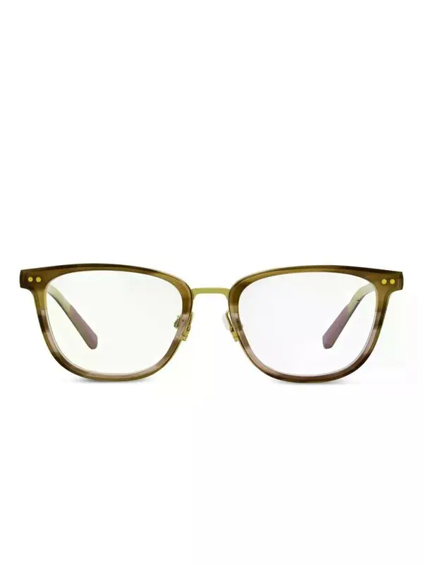 Shinola Rounded Rectangle Rivet Eyeglasses - Green