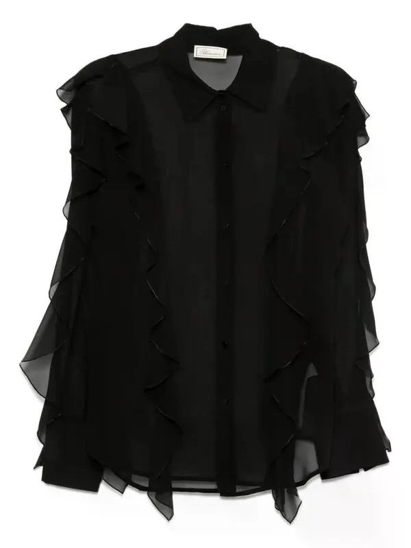 Blumarine Ruffled Silk Shirt