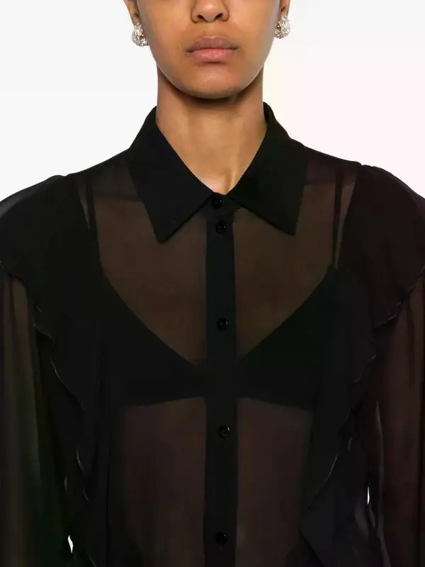 Blumarine Ruffled Silk Shirt