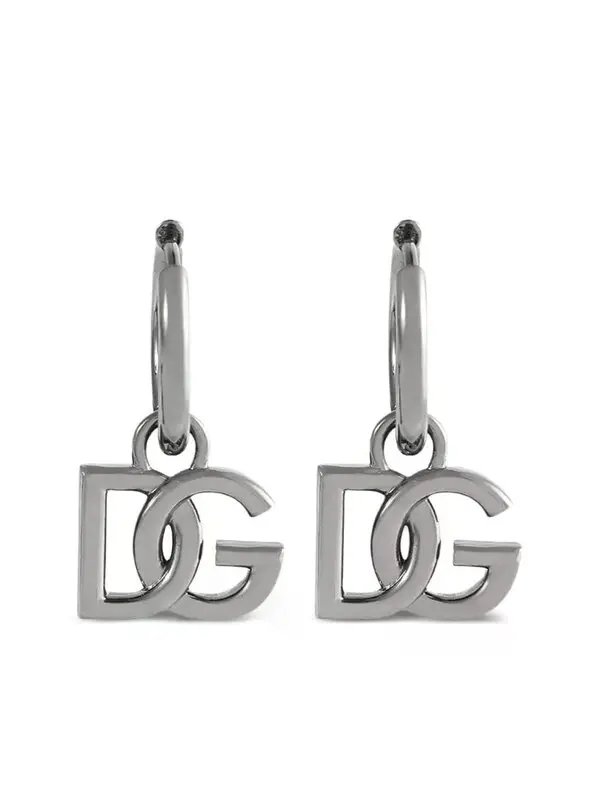 Dolce & Gabbana Logo-pendant Earrings - Silver