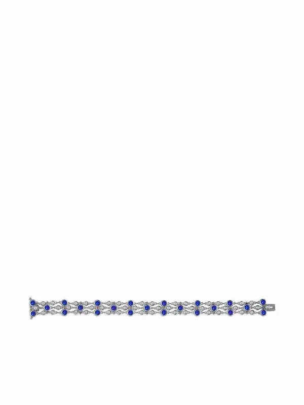 PRAGNELL 18kt White Gold Sapphire And Diamond Three-row Bracelet - Silver