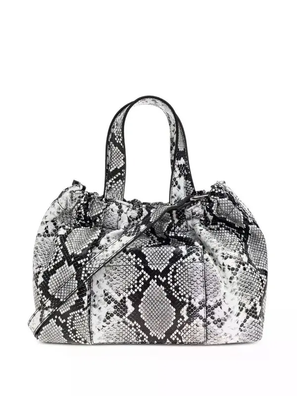 SAMSOE SAMSOE Midi Snakeskin-effect Tote Bag
