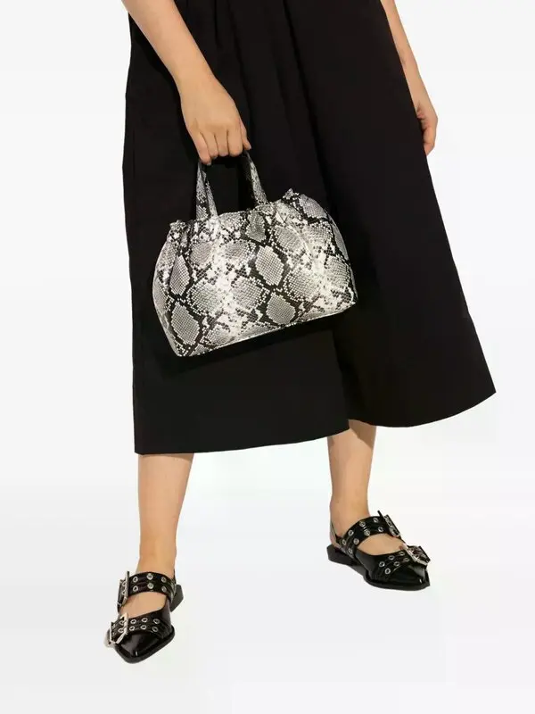 SAMSOE SAMSOE Midi Snakeskin-effect Tote Bag