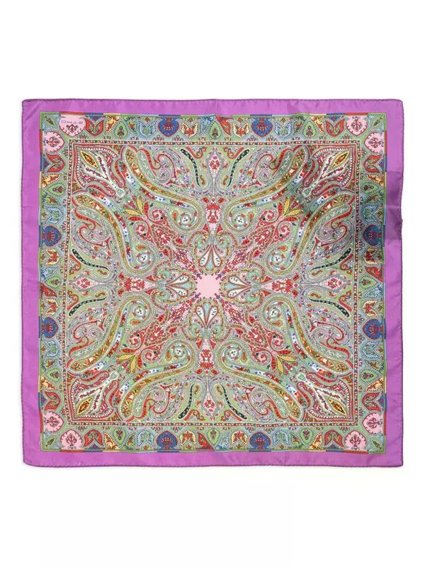 Etro Paisley-pattern Silk Scarf - Purple