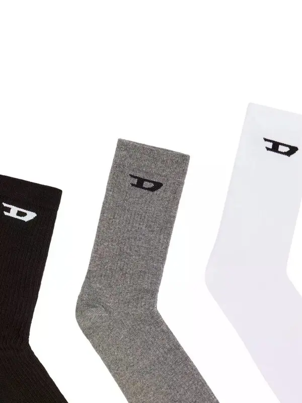 DIESEL® Logo-intarsia Socks Pack Of Three