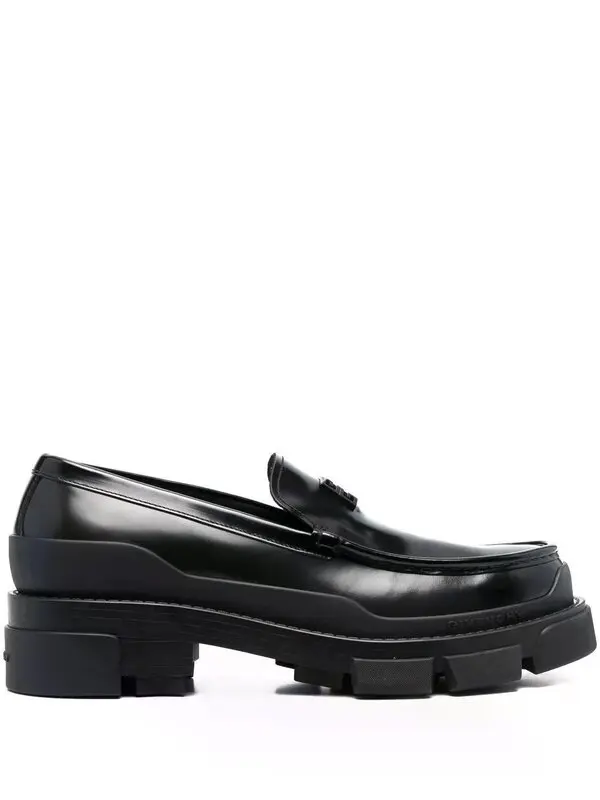 Givenchy Embossed-logo Leather Loafers