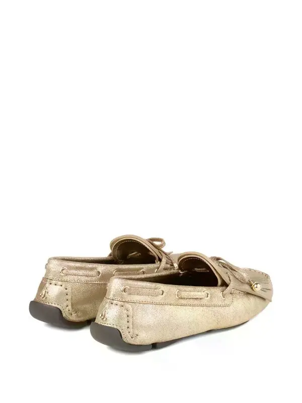 JIMMY CHOO Manon Loafers With Fringe Detail - Gold