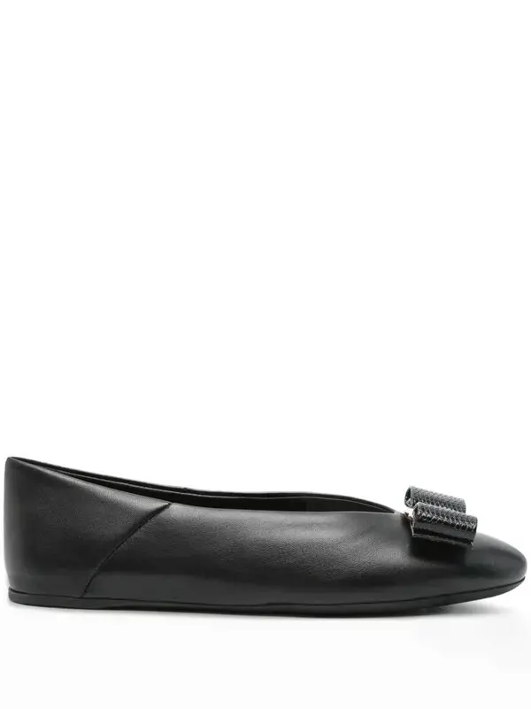 FERRAGAMO Vara Bow Leather Ballet Flats
