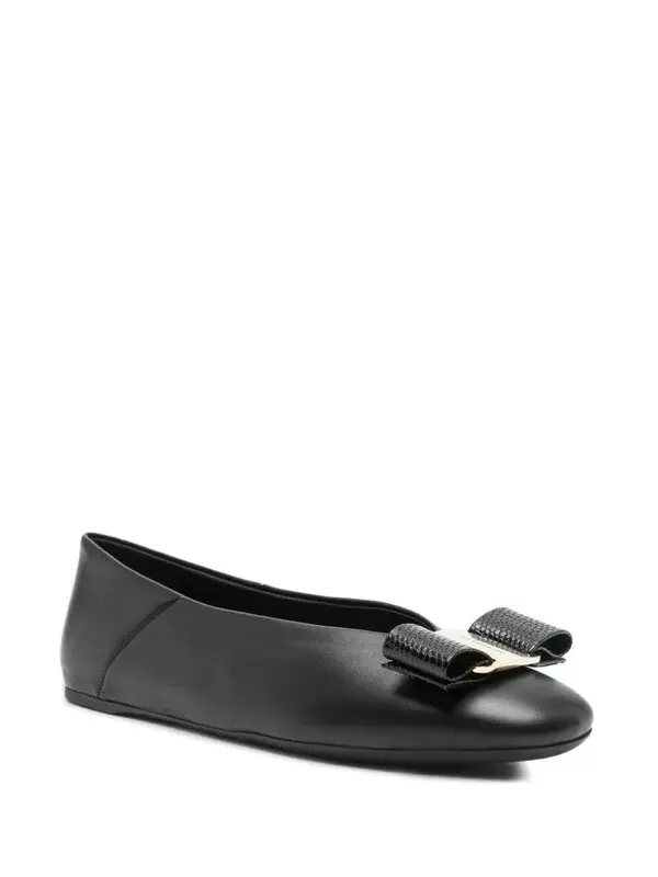 FERRAGAMO Vara Bow Leather Ballet Flats