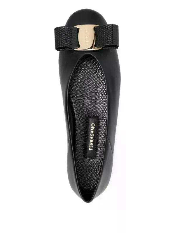 FERRAGAMO Vara Bow Leather Ballet Flats