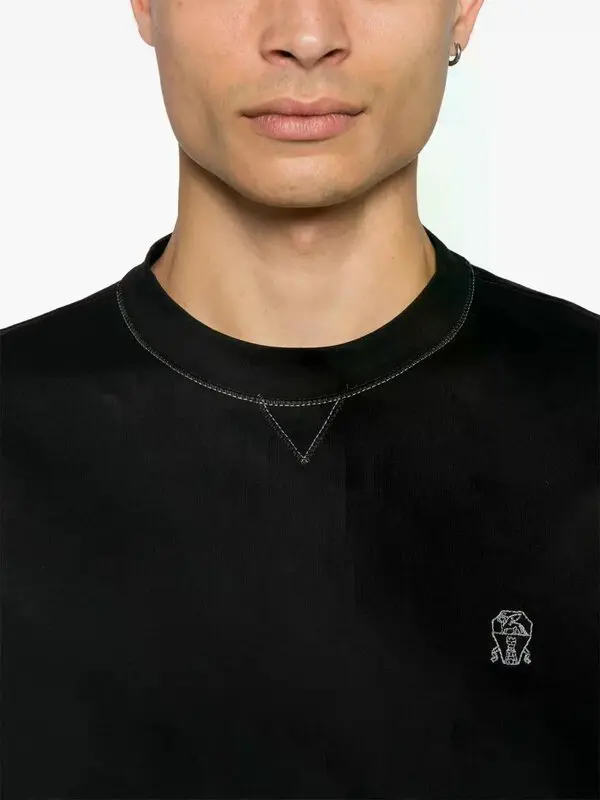 Brunello Cucinelli Embroidered-logo T-shirt