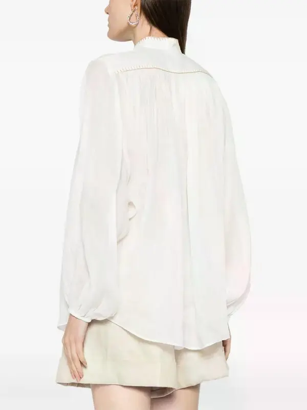 Zimmermann Junie Stitch-detail Ramie Blouse