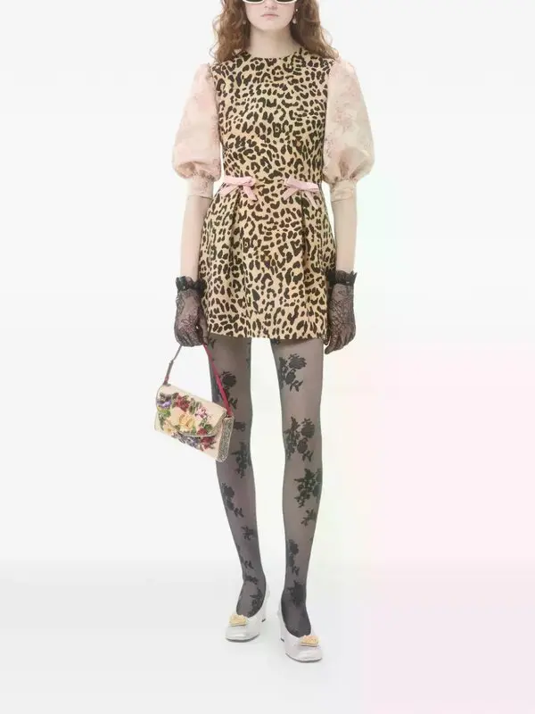 Valentino Garavani Leopard-print Mini Dress - Neutrals