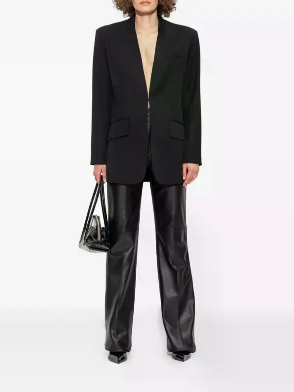 Attico Padded-shoulder Wool Blazer
