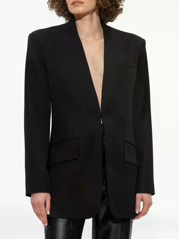 Attico Padded-shoulder Wool Blazer