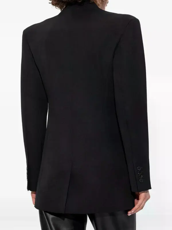 Attico Padded-shoulder Wool Blazer