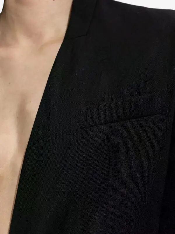 Attico Padded-shoulder Wool Blazer