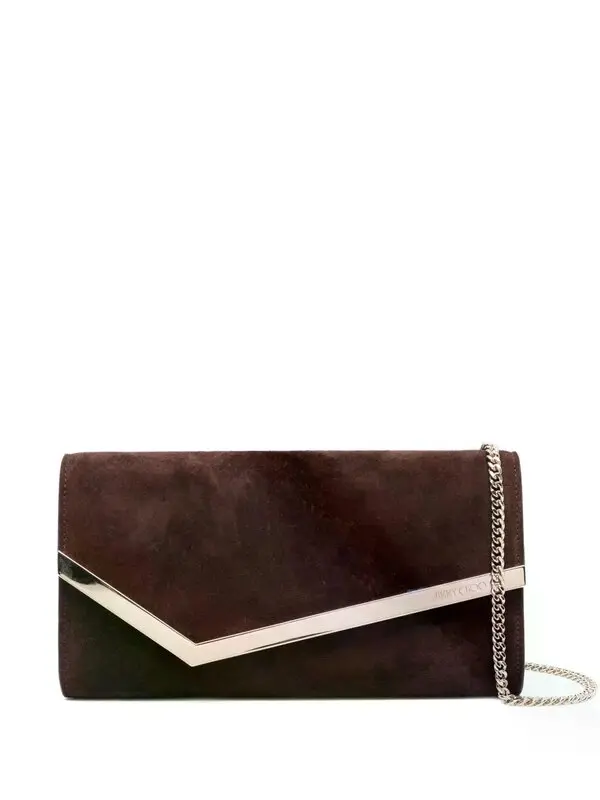JIMMY CHOO Envelope Suede Clutch - Brown