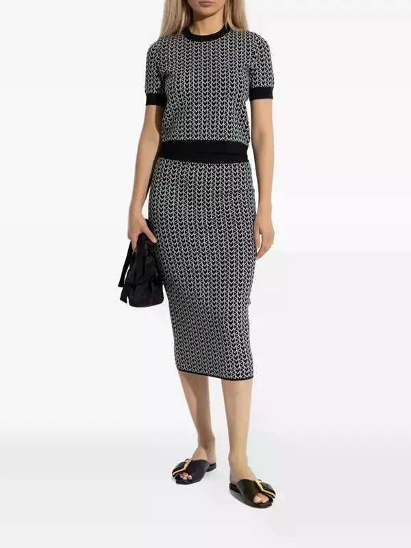 Michael Kors Monogram-pattern Zip-back Skirt