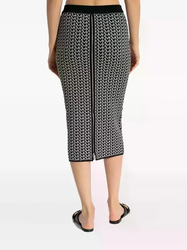 Michael Kors Monogram-pattern Zip-back Skirt