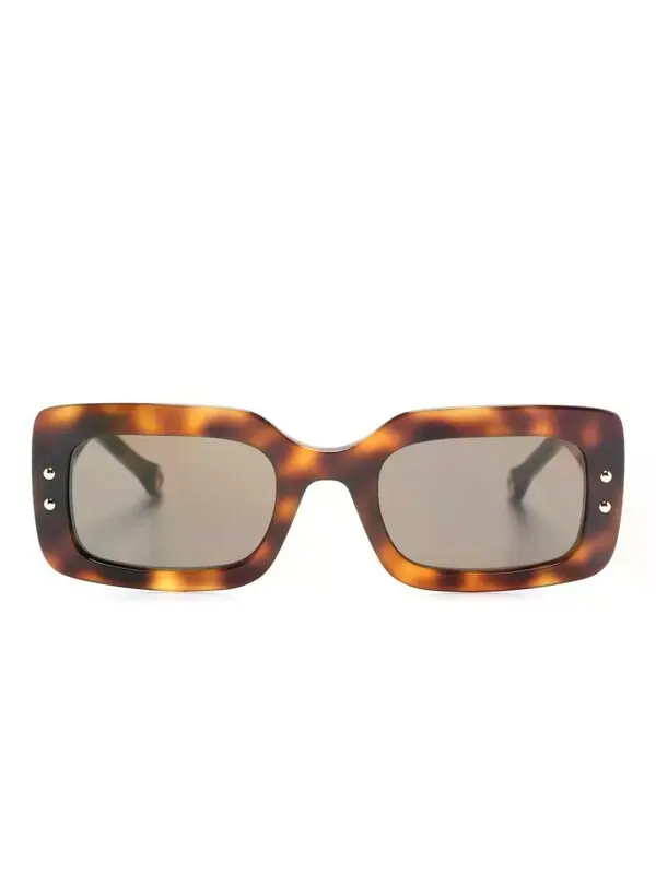 Carolina Herrera Tortoiseshell Rectangle-frame Sunglasses - Brown