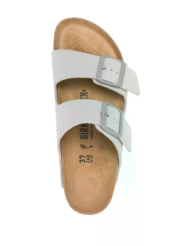 BIRKENSTOCK Arizona Leather Flat Sandals - Grey
