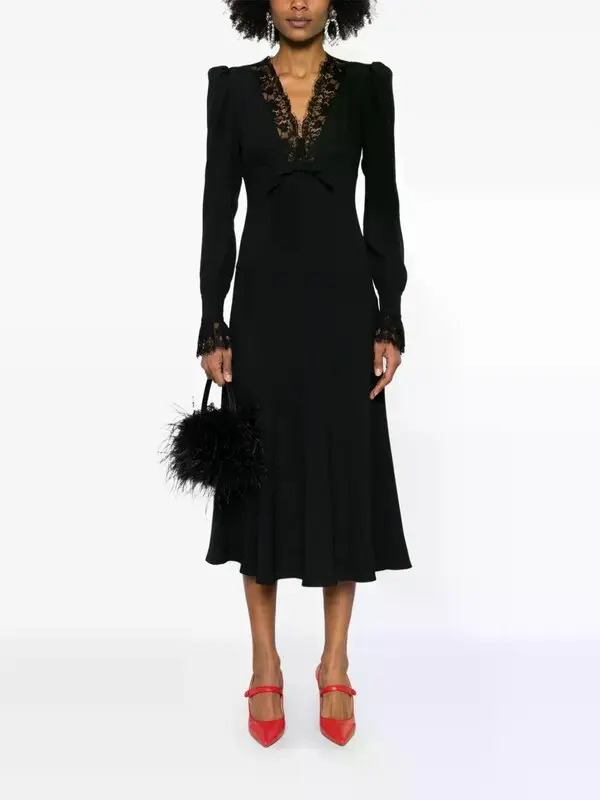Alessandra Rich V-neck Midi Dress