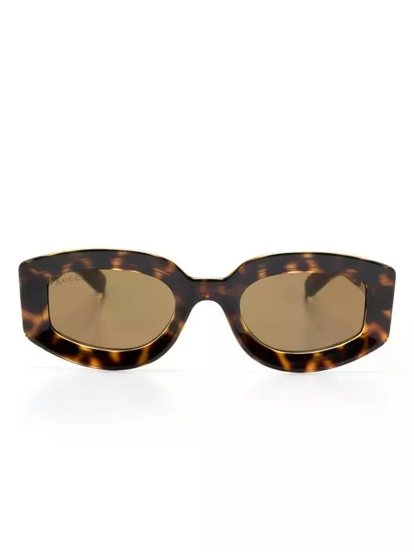 Gucci Logo-lettering Sunglasses - Brown