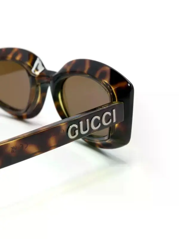 Gucci Logo-lettering Sunglasses - Brown