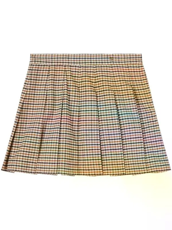 Palm Angels Pleated Check Mini Skirt