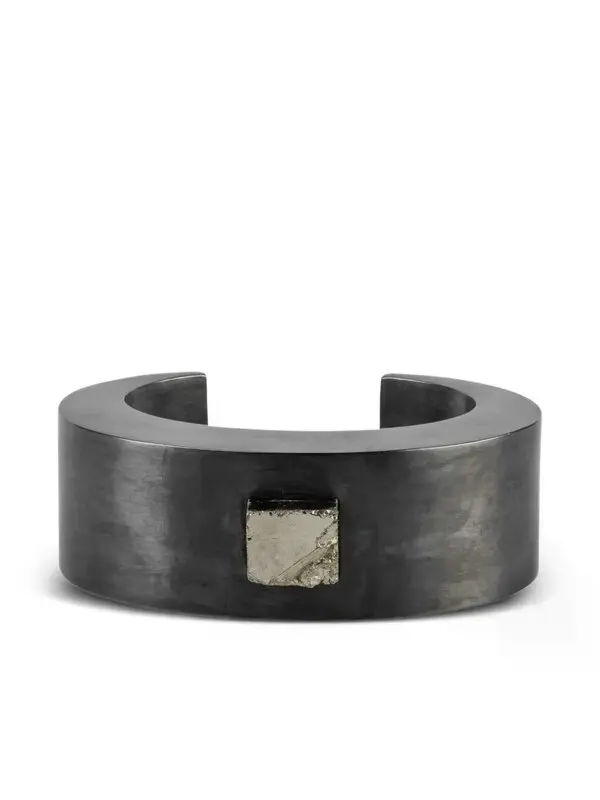 PARTS OF FOUR Sterling Crescent Pyrite-embellished Bracelet - Silver