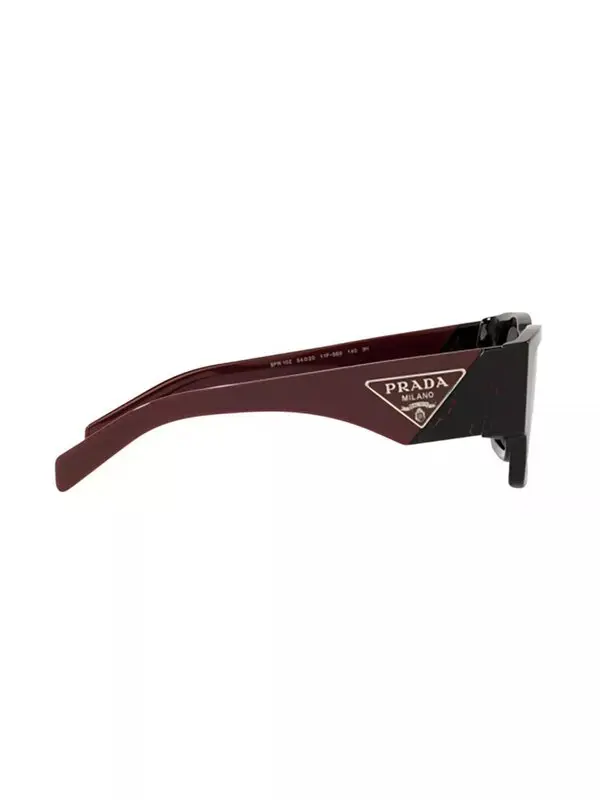 Prada Triangle-logo Square Sunglasses - Black