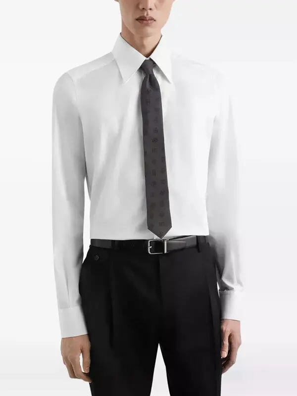 Dolce & Gabbana Dc Logo Jacquard Neck Tie - Grey