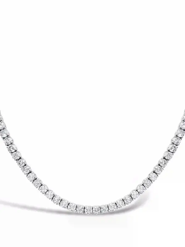 PRAGNELL 18kt White Gold 15.00ct Diamond Line Necklace - Silver