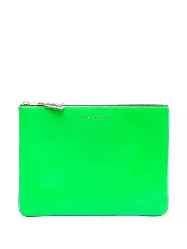 Comme Des Garçons Logo-print Clutch Bag - Blue
