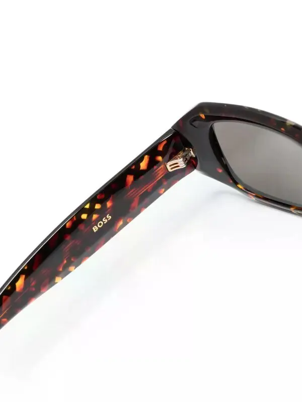 BOSS 1608s Tortoiseshell Rectangle-frame Sunglasses